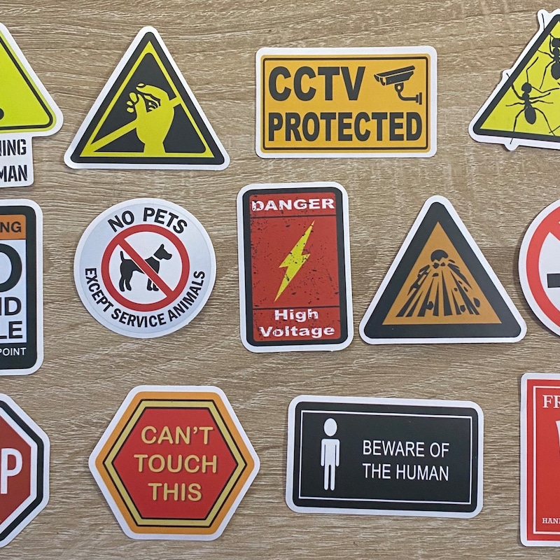 Funny Warning Stickers - Etsy