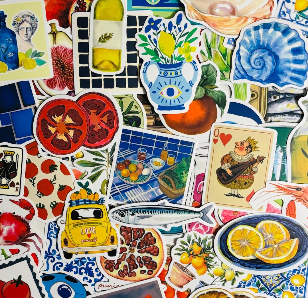 Mediterranean, Tomato Lemon Stickers, Bullet Journal Sticker Pack, Junk ...