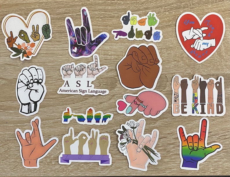 5-50 Pack ASL Sign Language Stickers for Laptops - Etsy