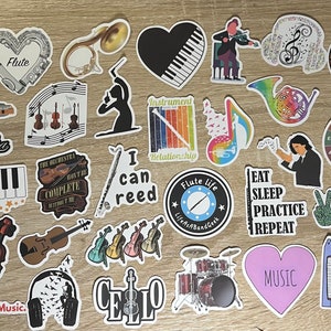 5-20 Pack Music Themed Stickers for Laptops, Skateboards, Phones ...