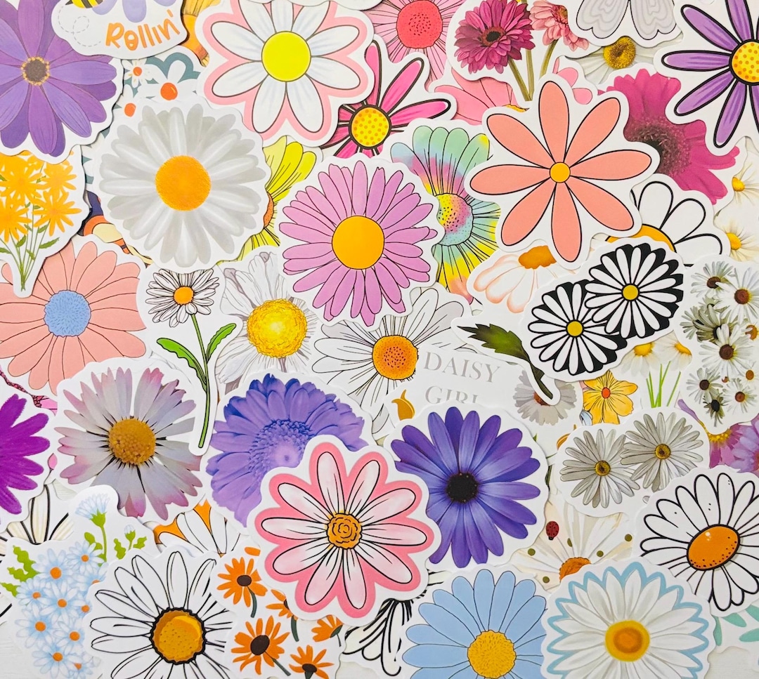Daisy Flower Stickers Decals for Planners, Journals, Decorations ...