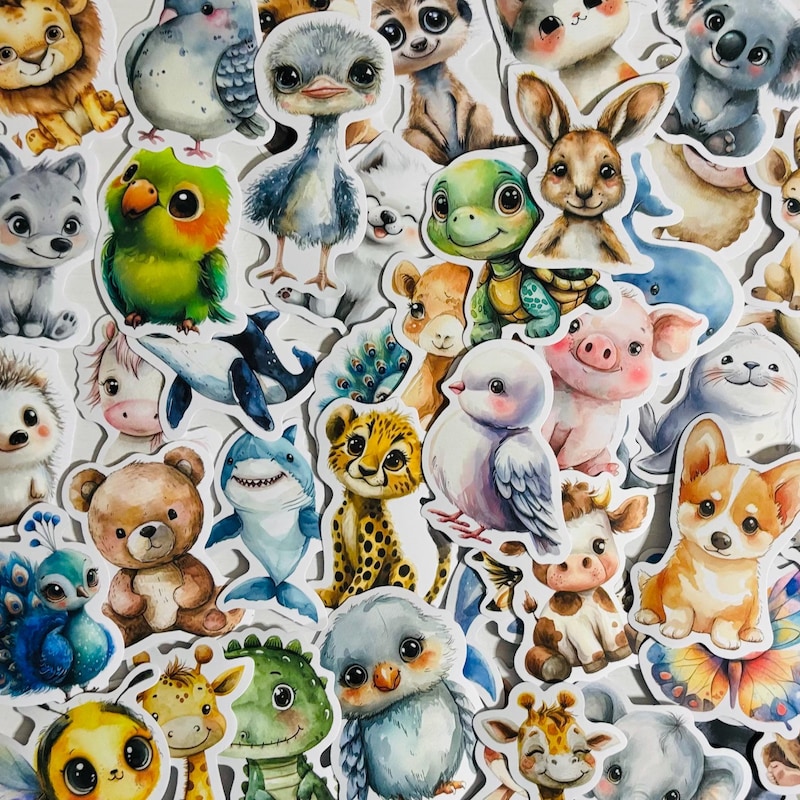 Cute Animal Stickers - Etsy