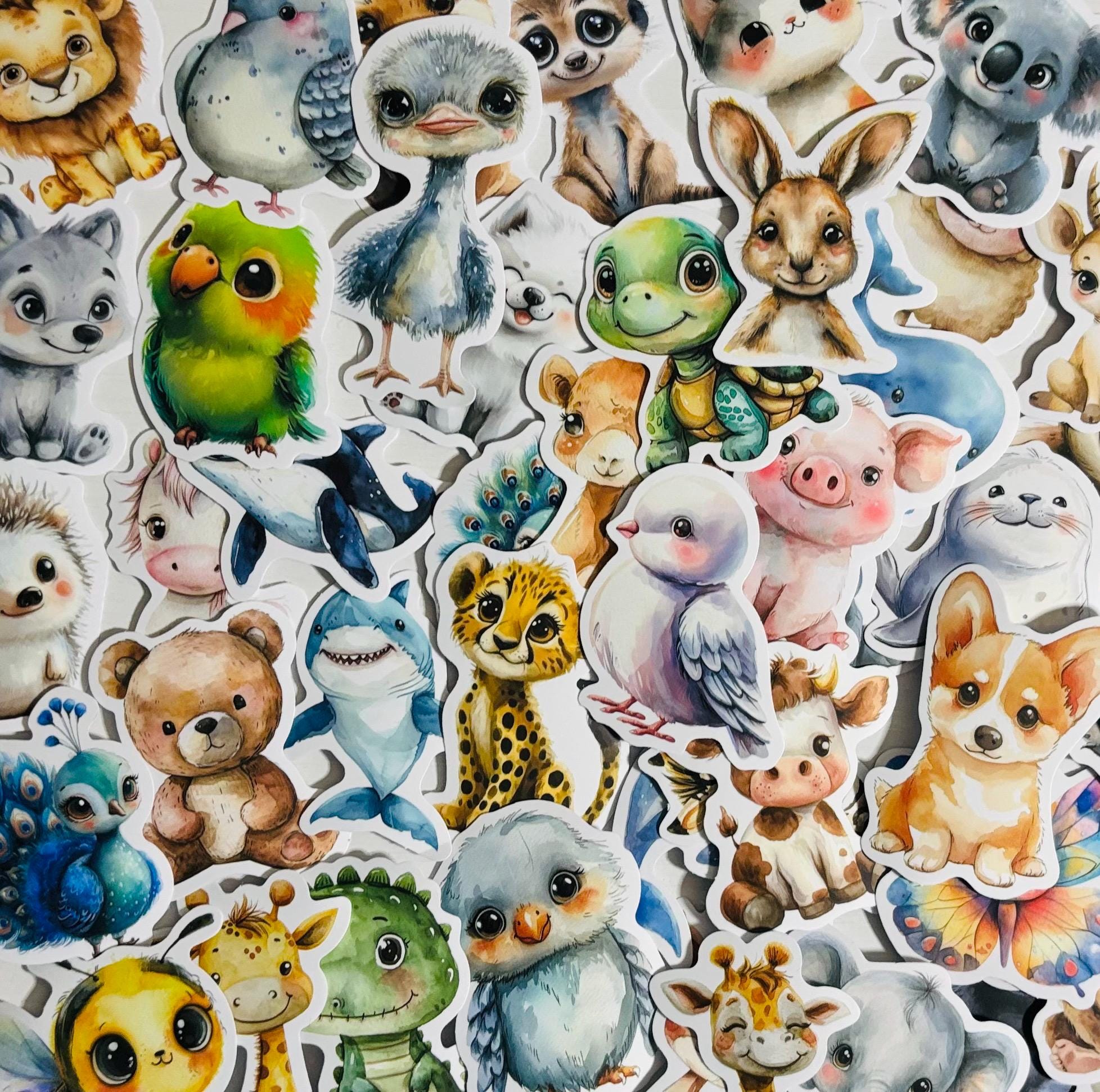 Girls Sticker Collection 112 PCS Animal Stickers Pack - Cute Aesthetic ...