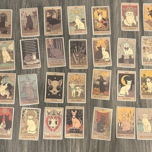 Cat Tarot Card Themed Stickers for Laptops, Skateboards, Phones ...