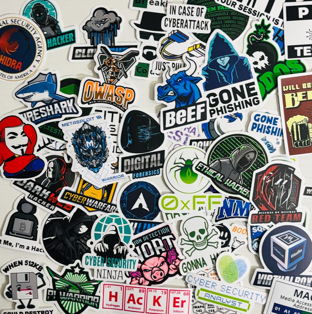 Computer, Hacker Themed Stickers Pack of 10, 20 or 50 Decals for ...