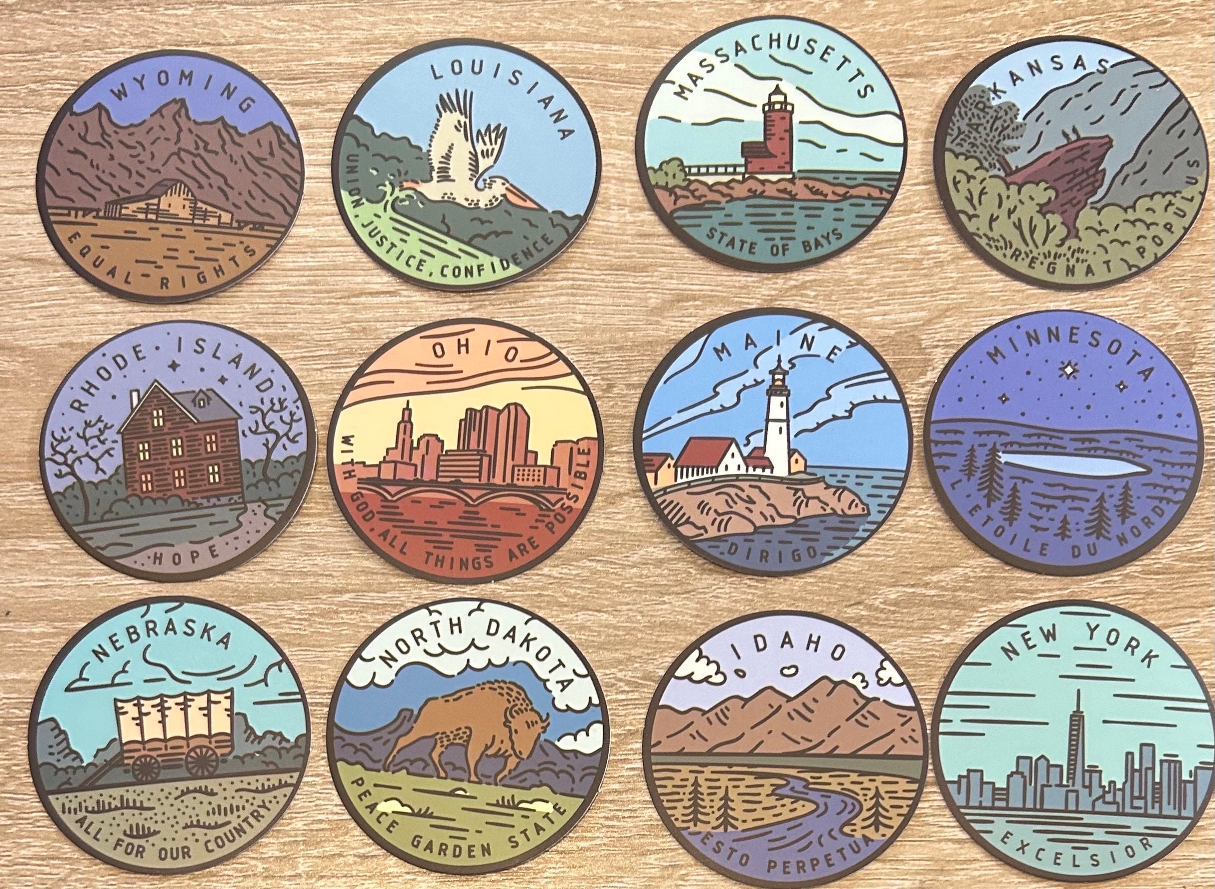 USA State Stickers for Laptops, Skateboards, Phones, Rewards, Water ...