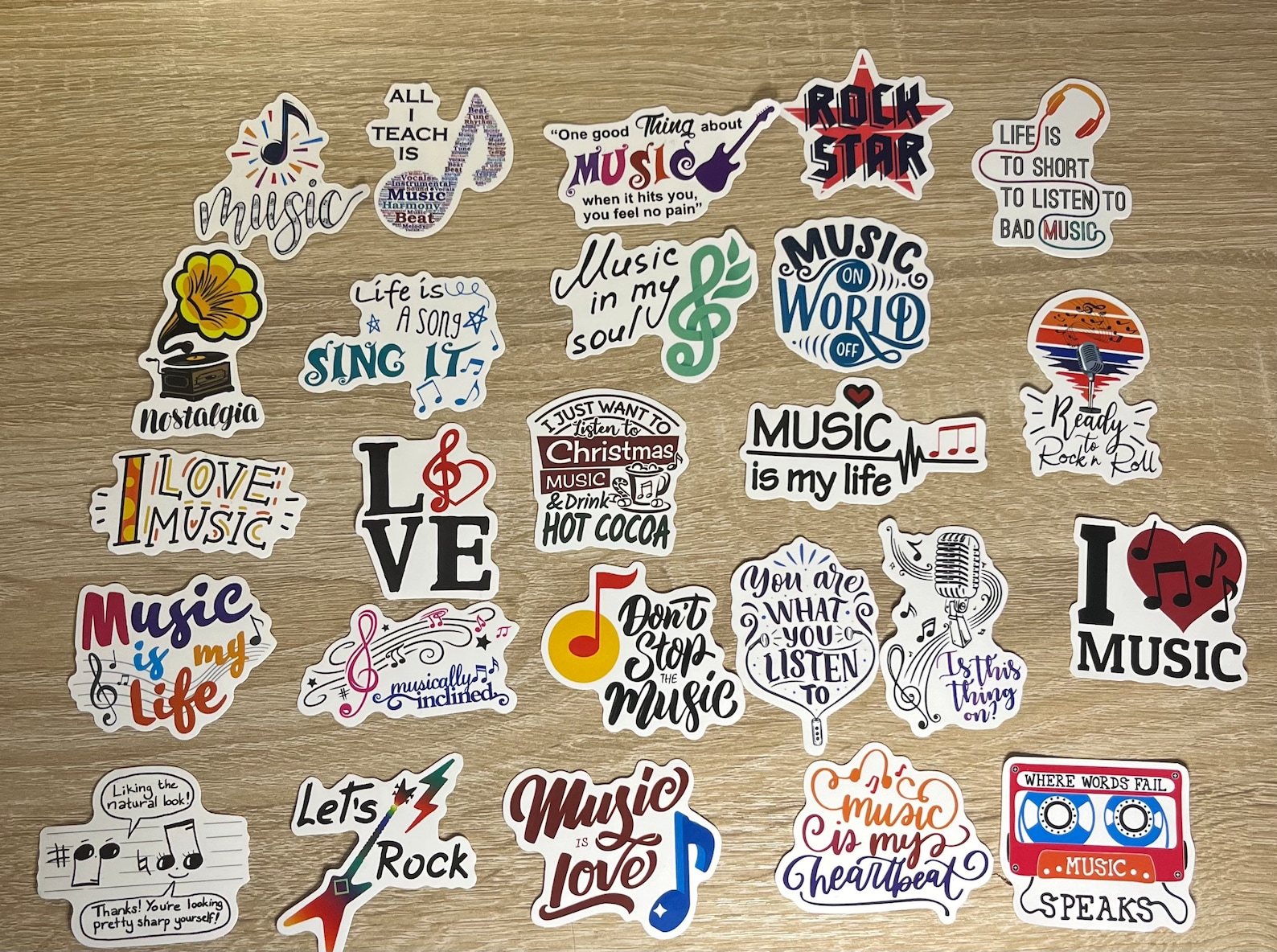 5-20 Pack Music Themed Stickers for Laptops Skateboards - Etsy