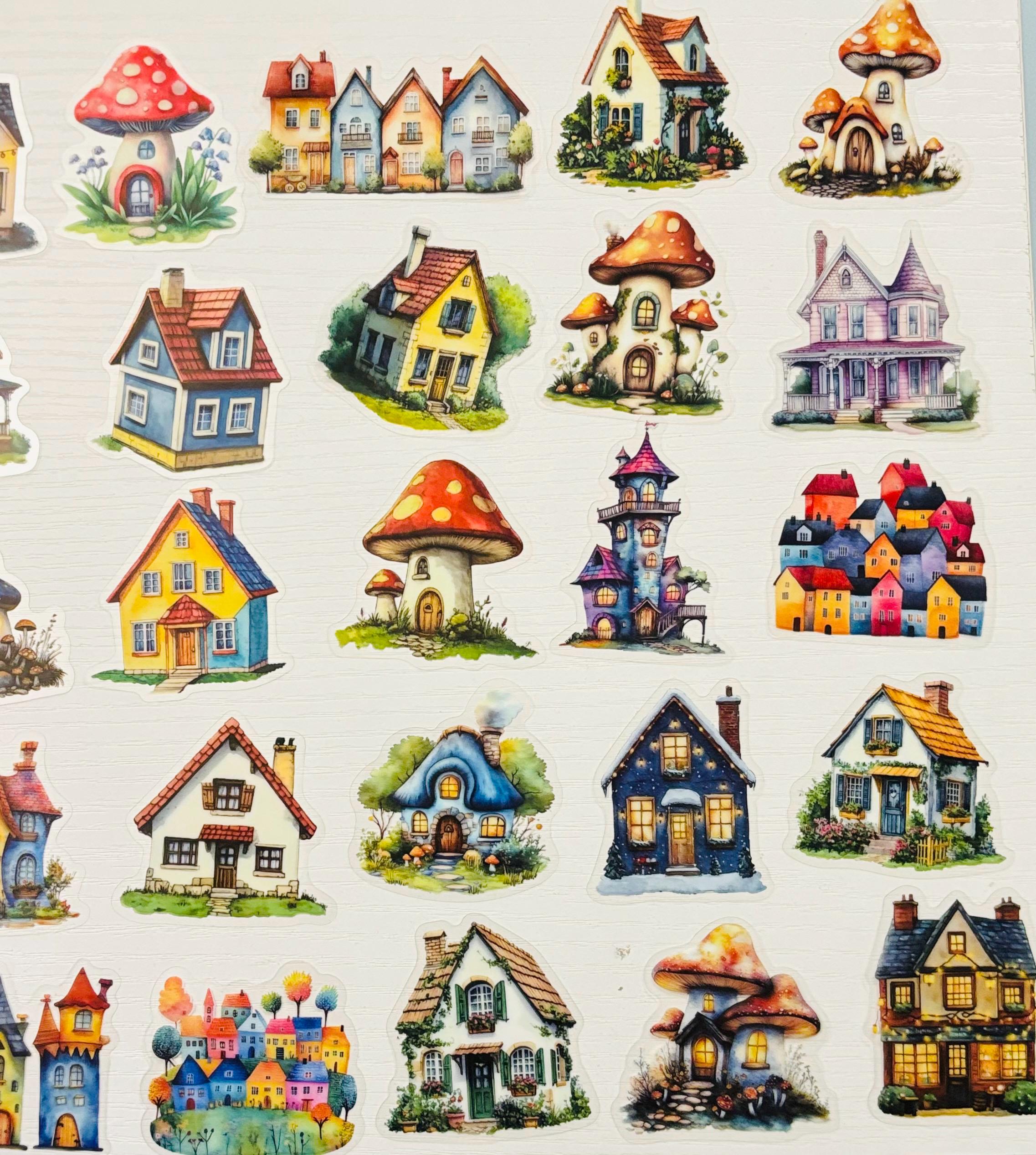 Cottagecore House Stickers, Fairytale Planner Decals - Etsy