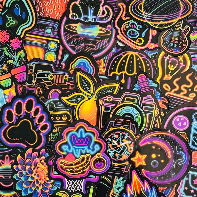 Aesthetic Neon Stickers - Etsy