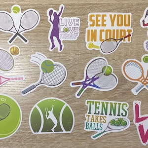 5-50 Pack Tennis Themed Stickers for Laptops, Skateboards, Phones ...