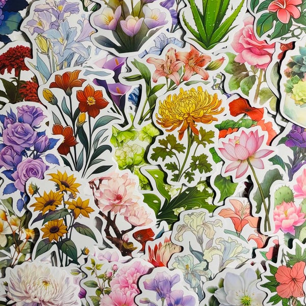 Flower Stickers - Etsy