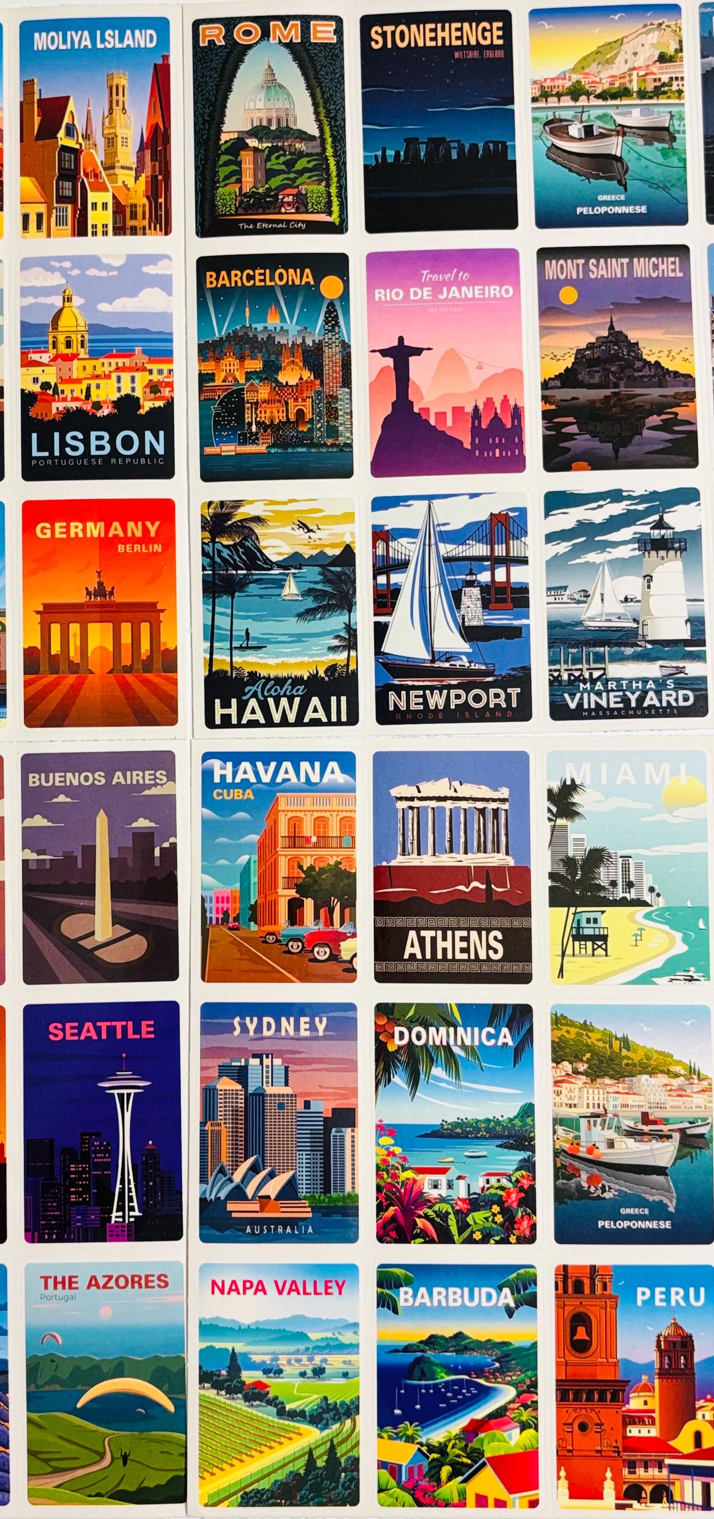 World Travel Passport Stickers Pack of 10, 20 or 50 Decals for Planners ...