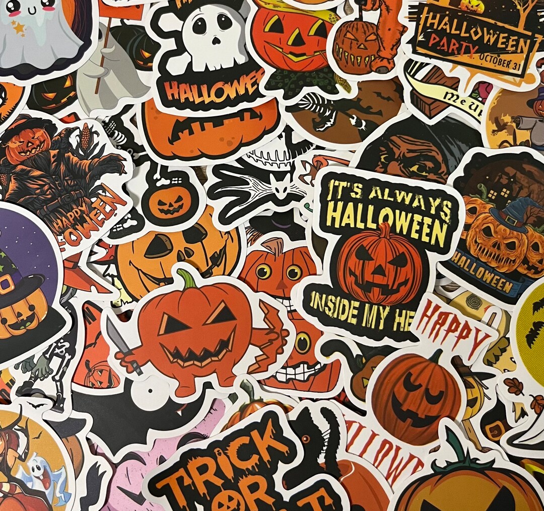 5-30 Pack Halloween Themed Stickers for Laptops, Skateboards, Phones ...