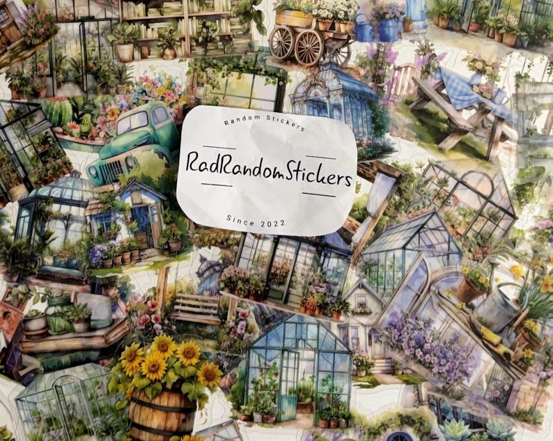 Greenhouse Garden Stickers, Transparent Decals for Planners - Etsy