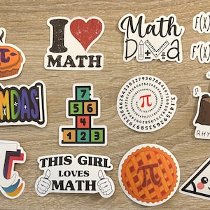 5-50 Pack Math Themed Stickers for Laptops, Skateboards, Phones ...