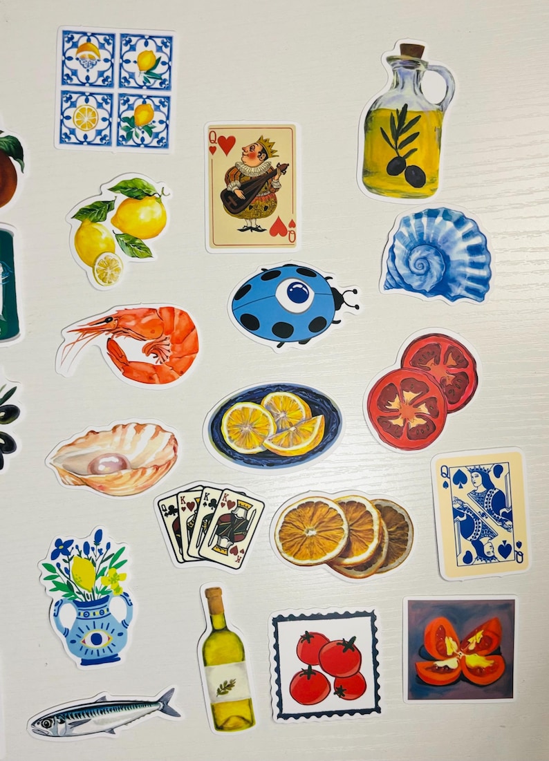 Mediterranean, Tomato Lemon Stickers, Bullet Journal Sticker Pack, Junk ...