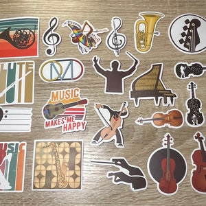 5-20 Pack Music Themed Stickers for Laptops, Skateboards, Phones ...