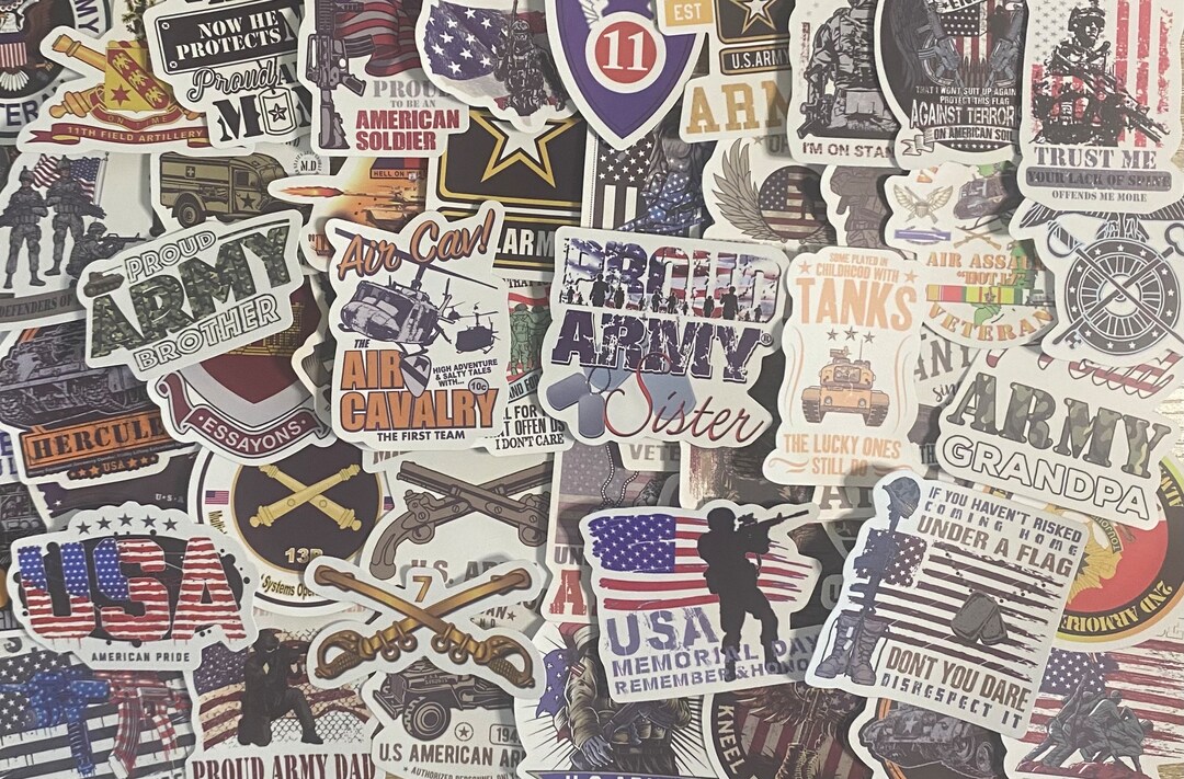 5-50 Pack Army, Military, Veteran Stickers for Laptops, Skateboards ...