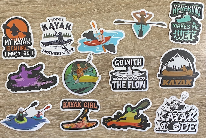 5-50 Pack Kayaking Themed Stickers for Laptops Skateboards - Etsy