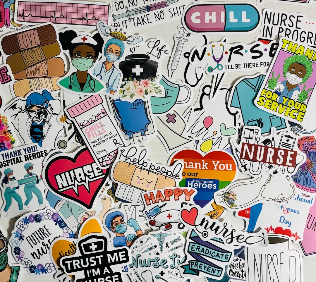 Nurse, Nursing Hospital Stickers Pack of 10, 20 or 50 Decals for ...