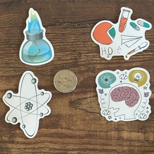 5-50 Pack Science Themed Stickers for Laptops, Skateboards, Phones ...