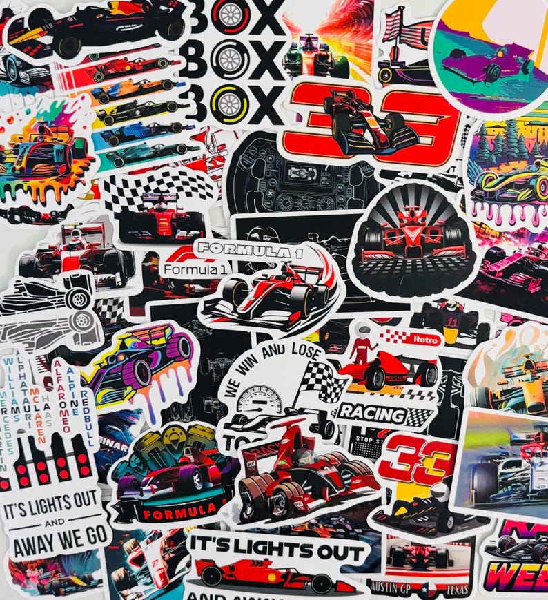 Formula 1 Racing Car Stickers, Planner Decals - Etsy