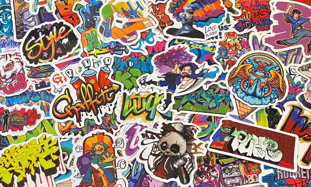 5-50 Pack Graffiti Street Art Themed Stickers for Laptops, Skateboards ...