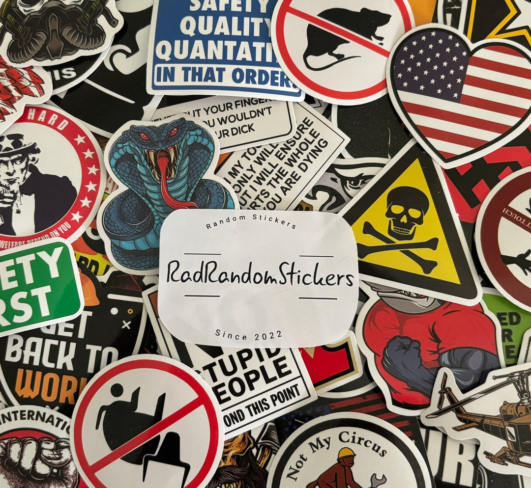 5-50 Pack Hard Hat Construction Themed Stickers for Laptops ...