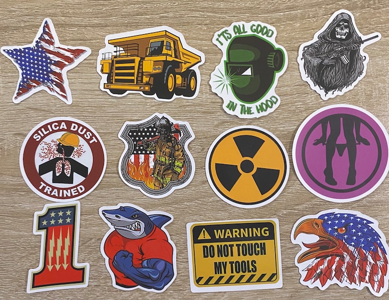 5-50 Pack Hard Hat Construction Themed Stickers for Laptops - Etsy