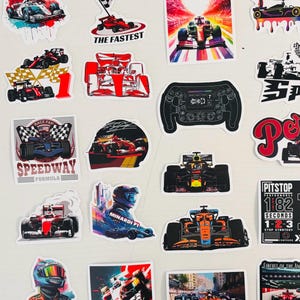 Race Car Racing Stickers Pack of 10, 20 or 50 Decals for Planners ...
