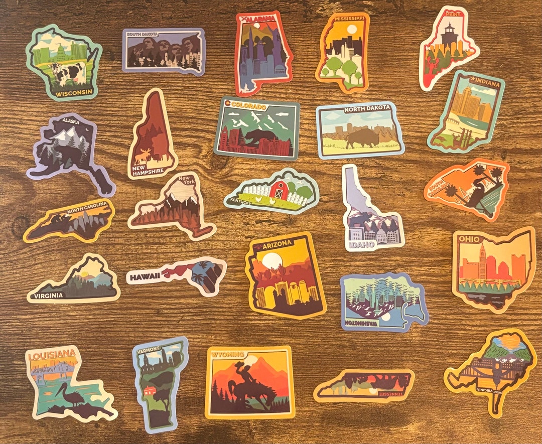 50 Pack USA State Stickers for Laptops, Skateboards, Phones, Rewards ...