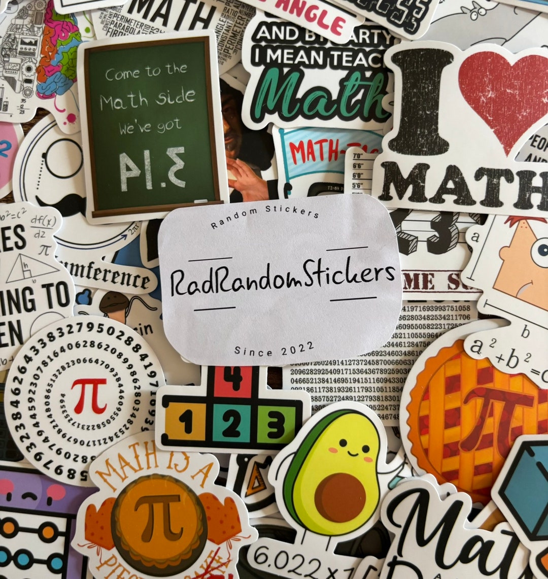 5-50 Pack Math Themed Stickers for Laptops, Skateboards, Phones ...