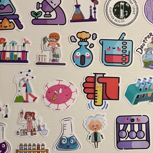 Science Themed Stickers Pack of 10, 20 or 50 Decals for Planners ...