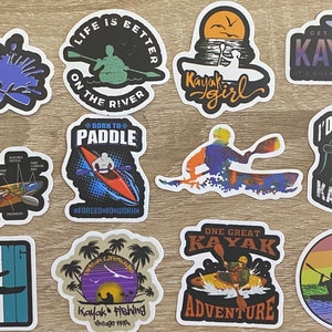 5-50 Pack Kayaking Themed Stickers for Laptops, Skateboards, Phones ...