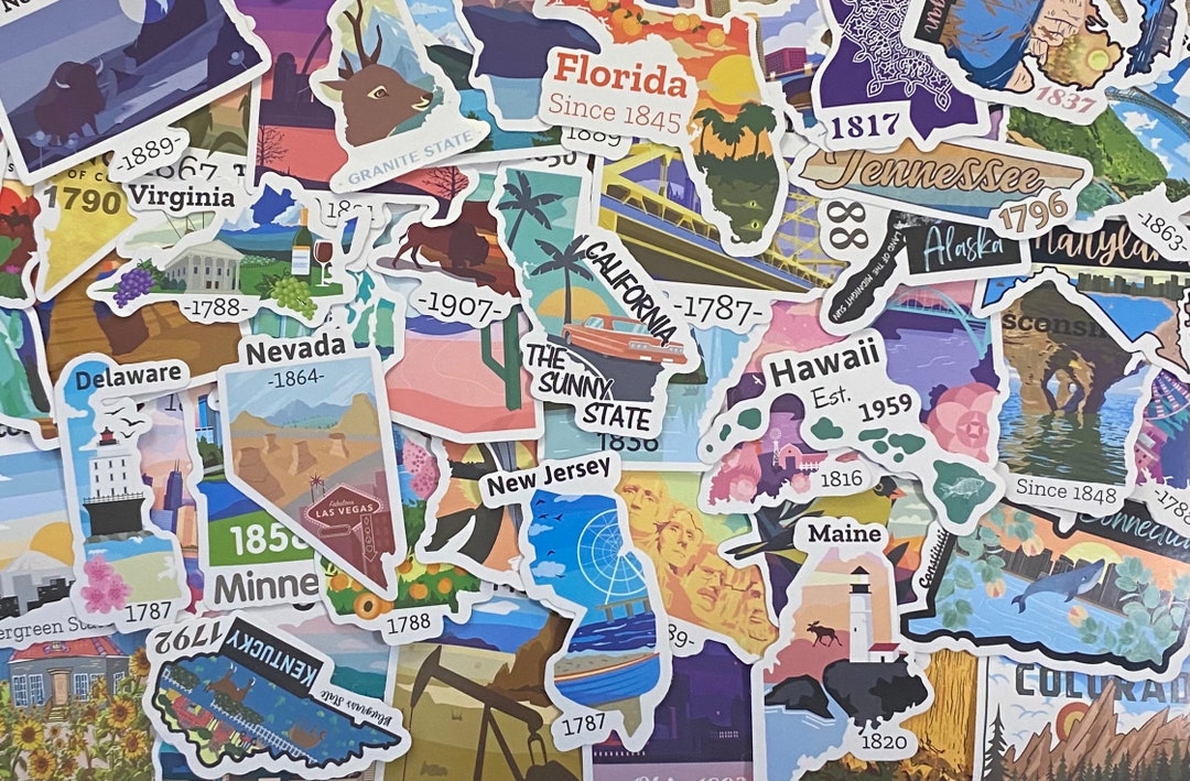 50 Pack of USA State Stickers for Laptops, Skateboards, Phones, Rewards ...