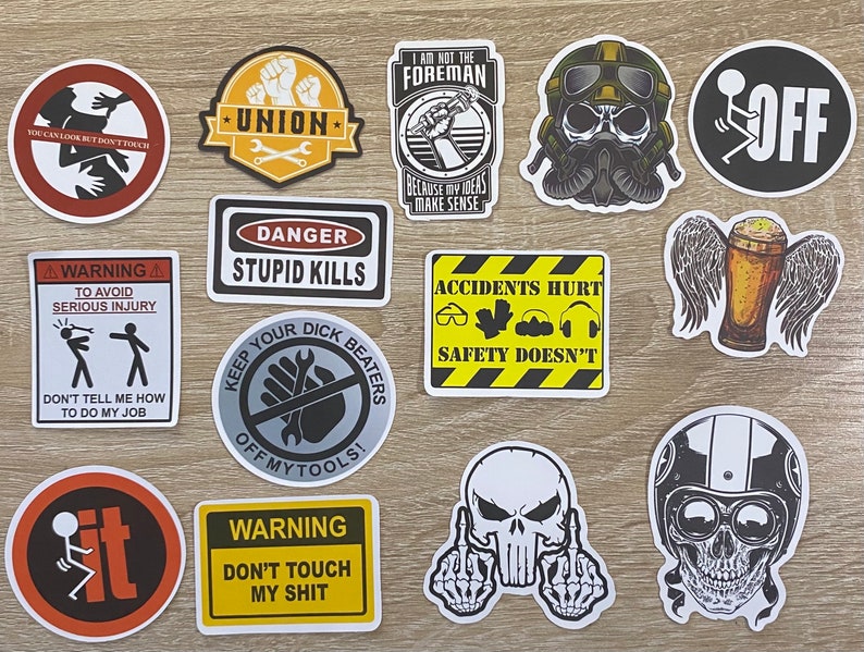 5-50 Pack Hard Hat Construction Themed Stickers for Laptops - Etsy