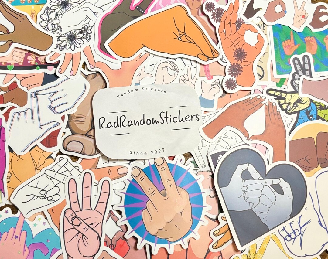 5-50 Pack ASL, Sign Language Stickers for Laptops, Skateboards, Phones ...