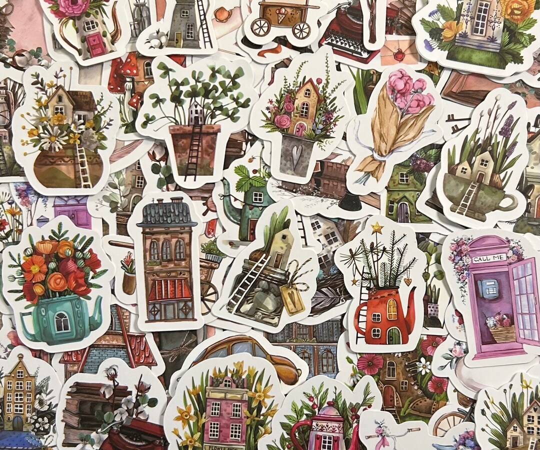 60 Pack Cottage, Cottagecore Stickers for Laptops, Skateboards, Phones ...