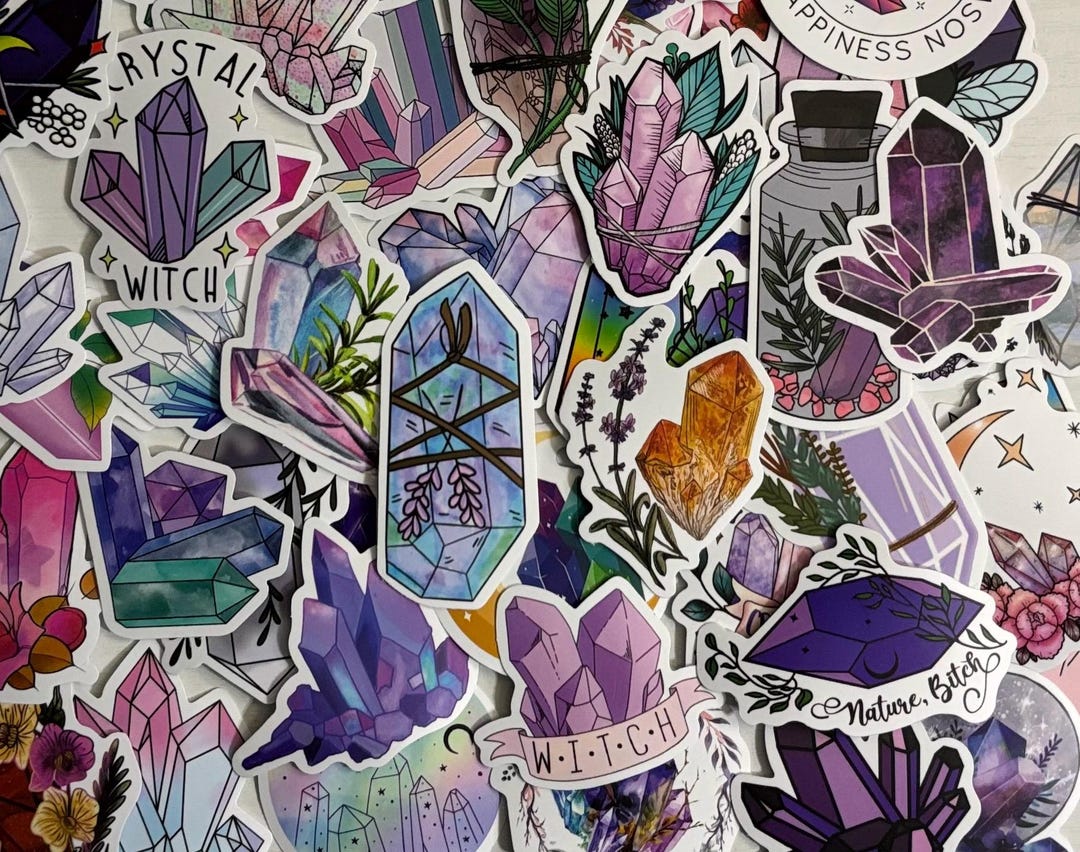 Crystal, Crystal Healing, Stickers Pack of 10, 20 or 50 Decals for ...