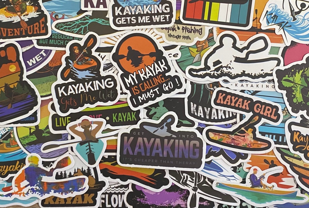 5-50 Pack Kayaking Themed Stickers for Laptops Skateboards - Etsy