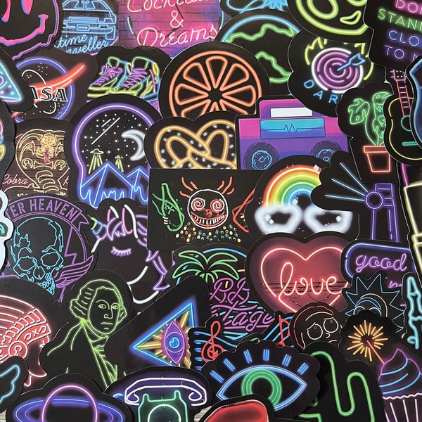Neon Stickers - Etsy