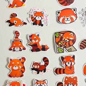Red Panda Stickers Pack of 10, 20 or 50 Decals for Planners, Journals ...