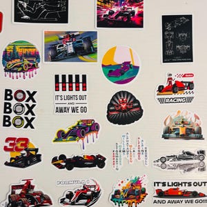 Race Car Racing Stickers Pack of 10, 20 or 50 Decals for Planners ...