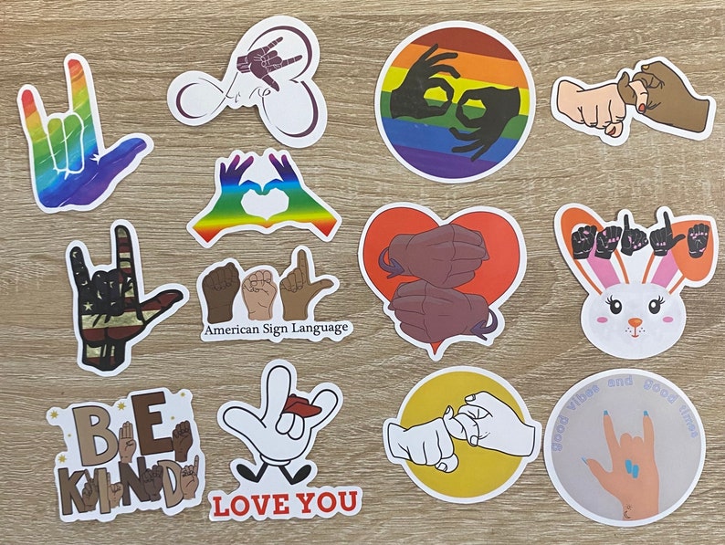 5-50 Pack ASL Sign Language Stickers for Laptops - Etsy