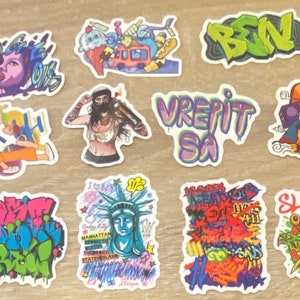 5-50 Pack Graffiti Street Art Themed Stickers for Laptops, Skateboards ...