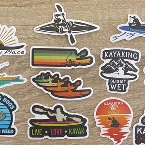 5-50 Pack Kayaking Themed Stickers for Laptops, Skateboards, Phones ...