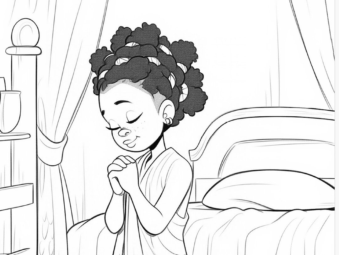 Praying Black Children Vol 2 Coloring Pages - Etsy