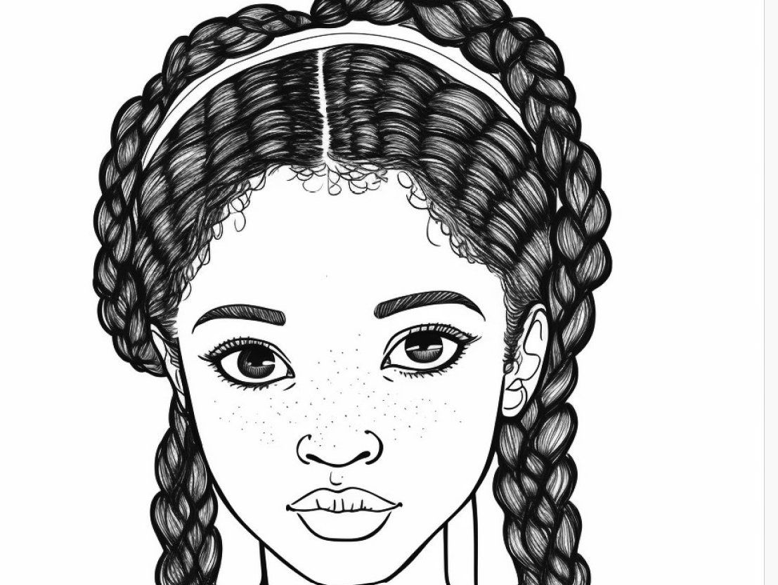 Black Girls Coloring Pages Head Shots Vol 1 - Etsy