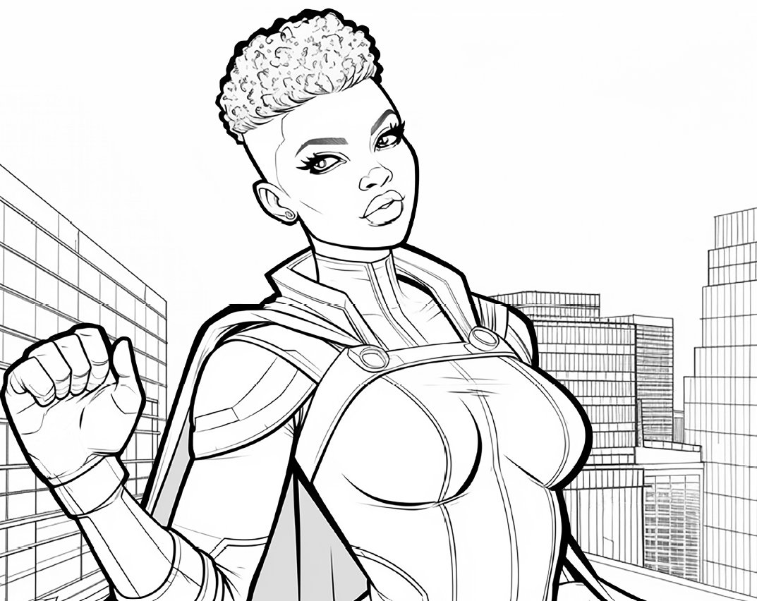 Black Super Power Coloring Pages (15 Pages) - Etsy