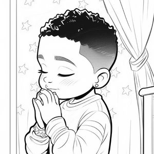 Praying Black Children Vol 2 Coloring Pages - Etsy